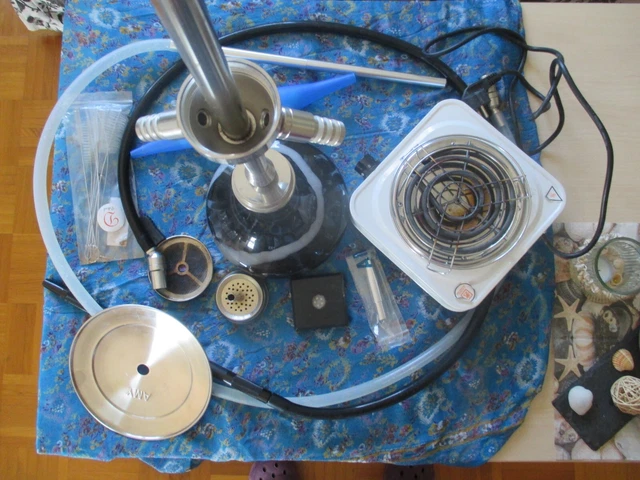 ORIGINAL * AMY Deluxe Shisha Set * Edelstahl * kaum benutzt * viel Zubehör * EUR 59,00 - PicClick DE